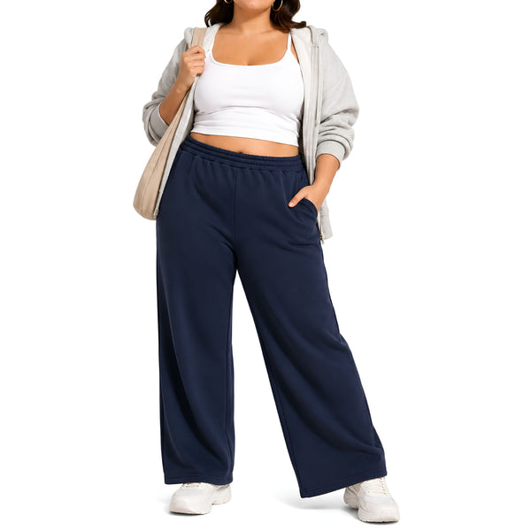 Wide Leg Trackpants – Navy – KC FASHIONS